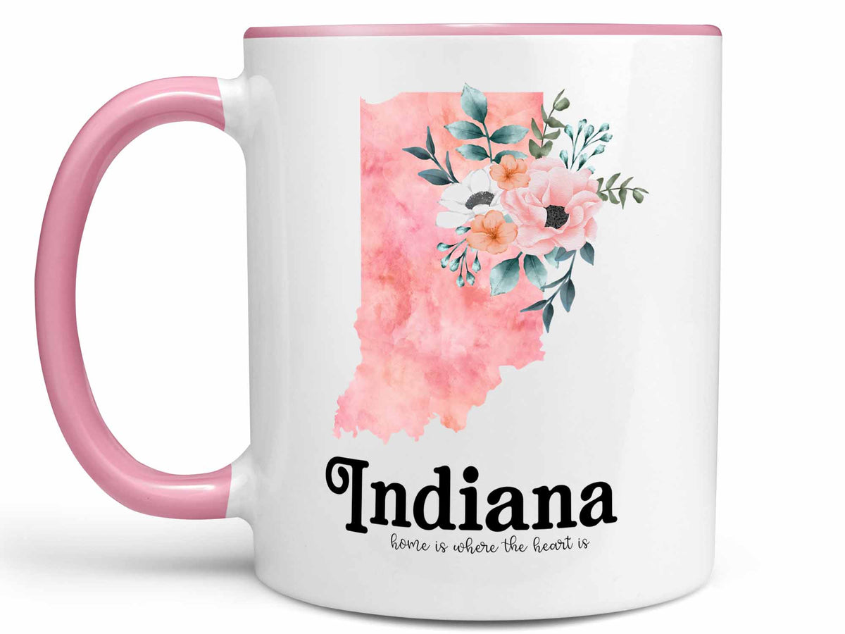 Indiana Coffee Mug, Home is Where the Heart is Indiana Coffee Cup ...