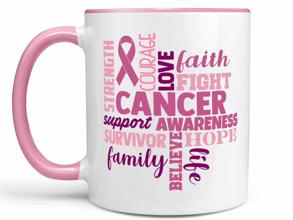 Cancer Subway Art Coffee Mug, Breast Cancer Awareness Coffee Cup Gift ...